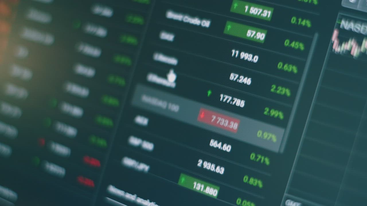 Stock exchange information data - Free Stock Video