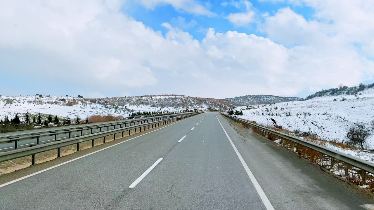 Winter road trip with snow - Free Stock Video