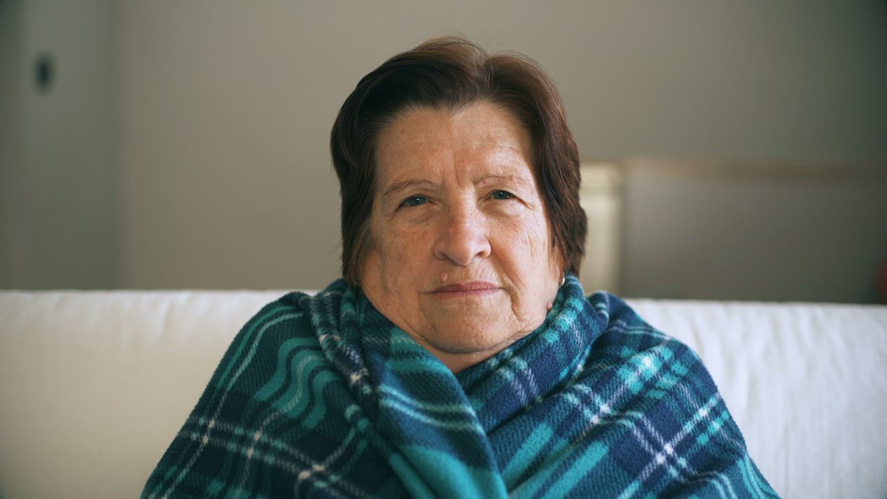 Sick old woman shivering with a blanket around her shoulders - Free ...