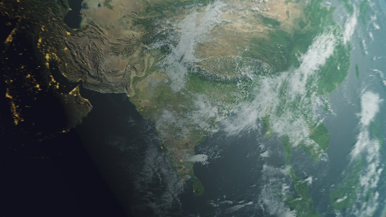 View of India's territory from space - Free Stock Video