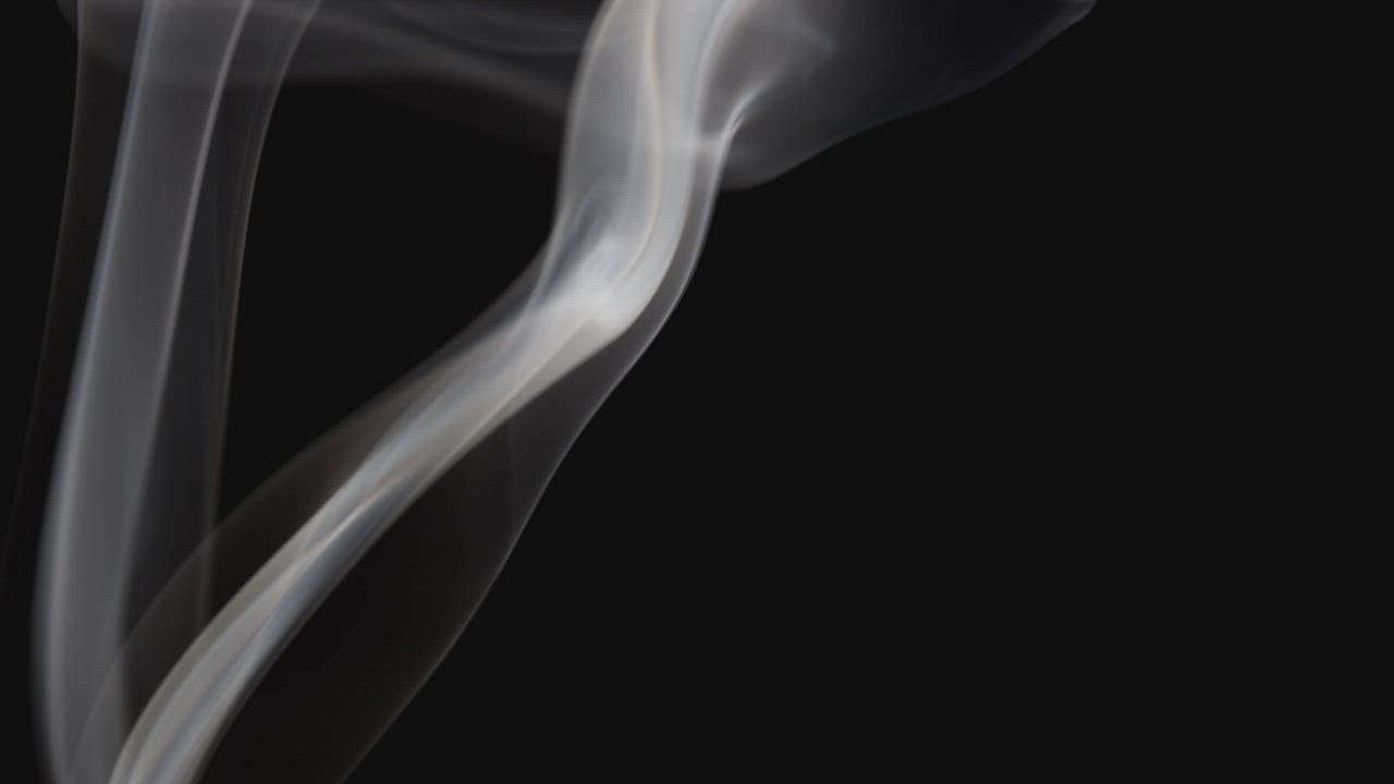 Thin line of smoke on a black background - Free Stock Video
