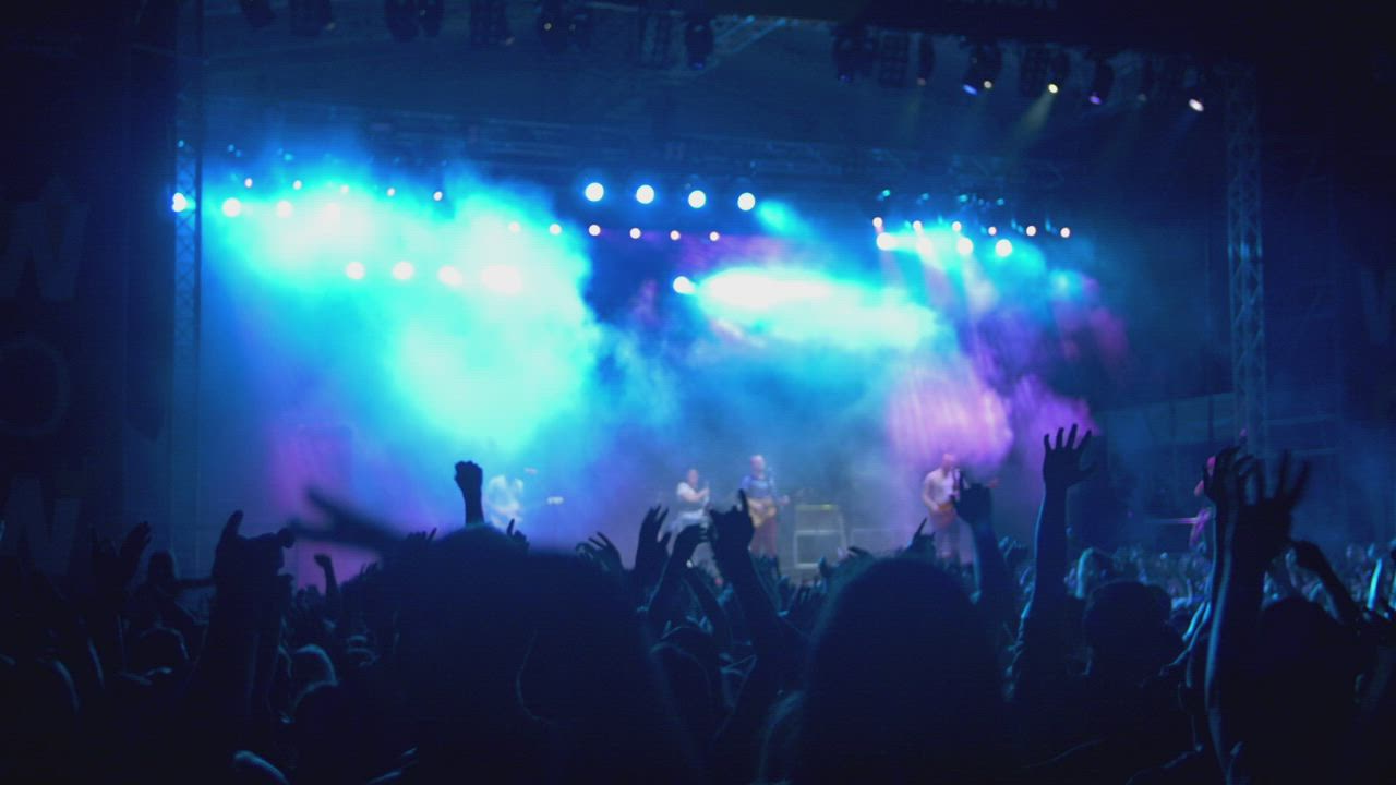 Slow motion moshing crowd at live music show - Free Stock Video