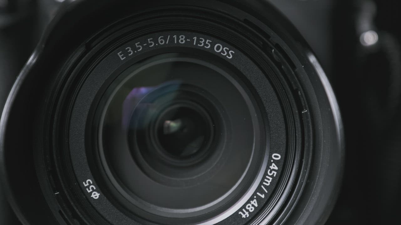 Close up of a reflex camera - Free Stock Video