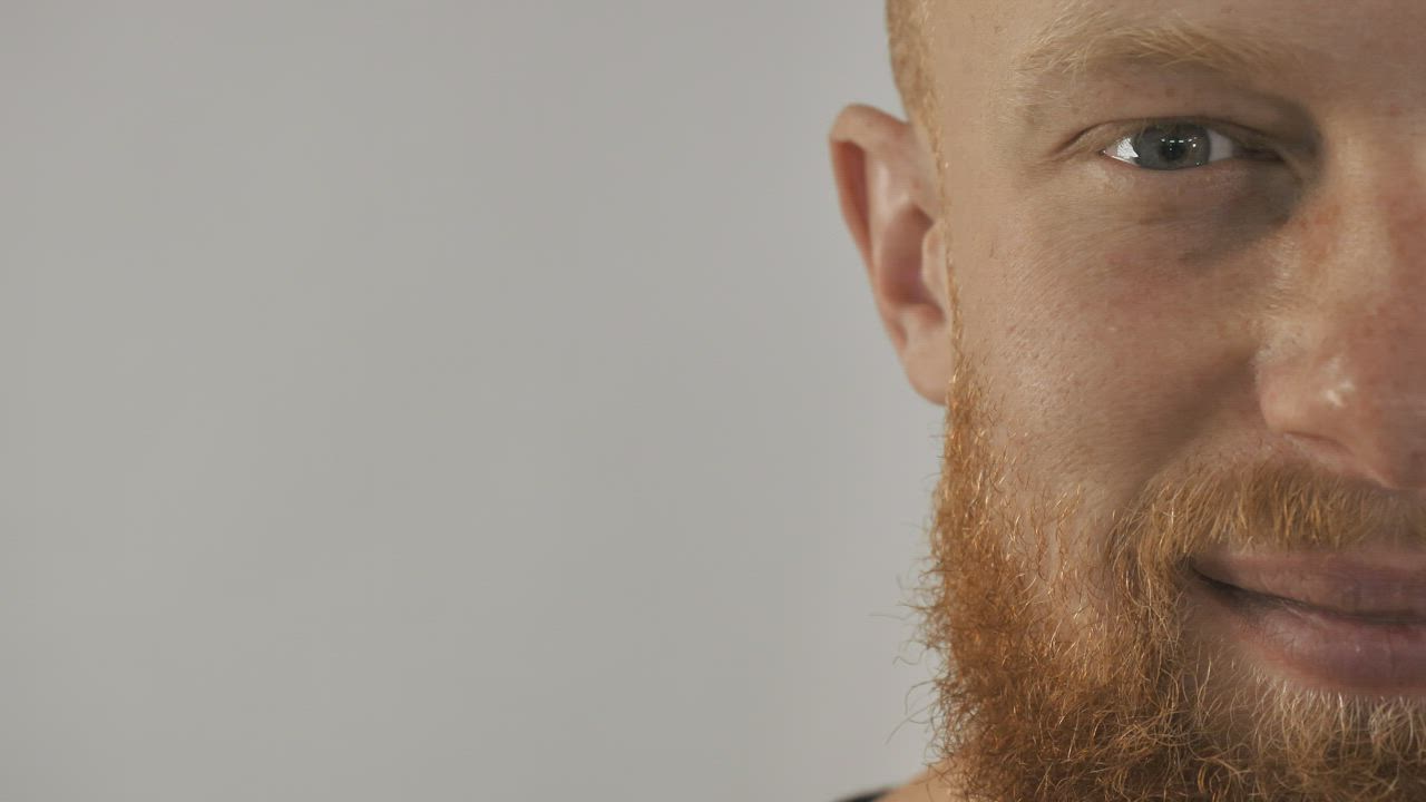 Half of a bearded man's face in detail - Free Stock Video