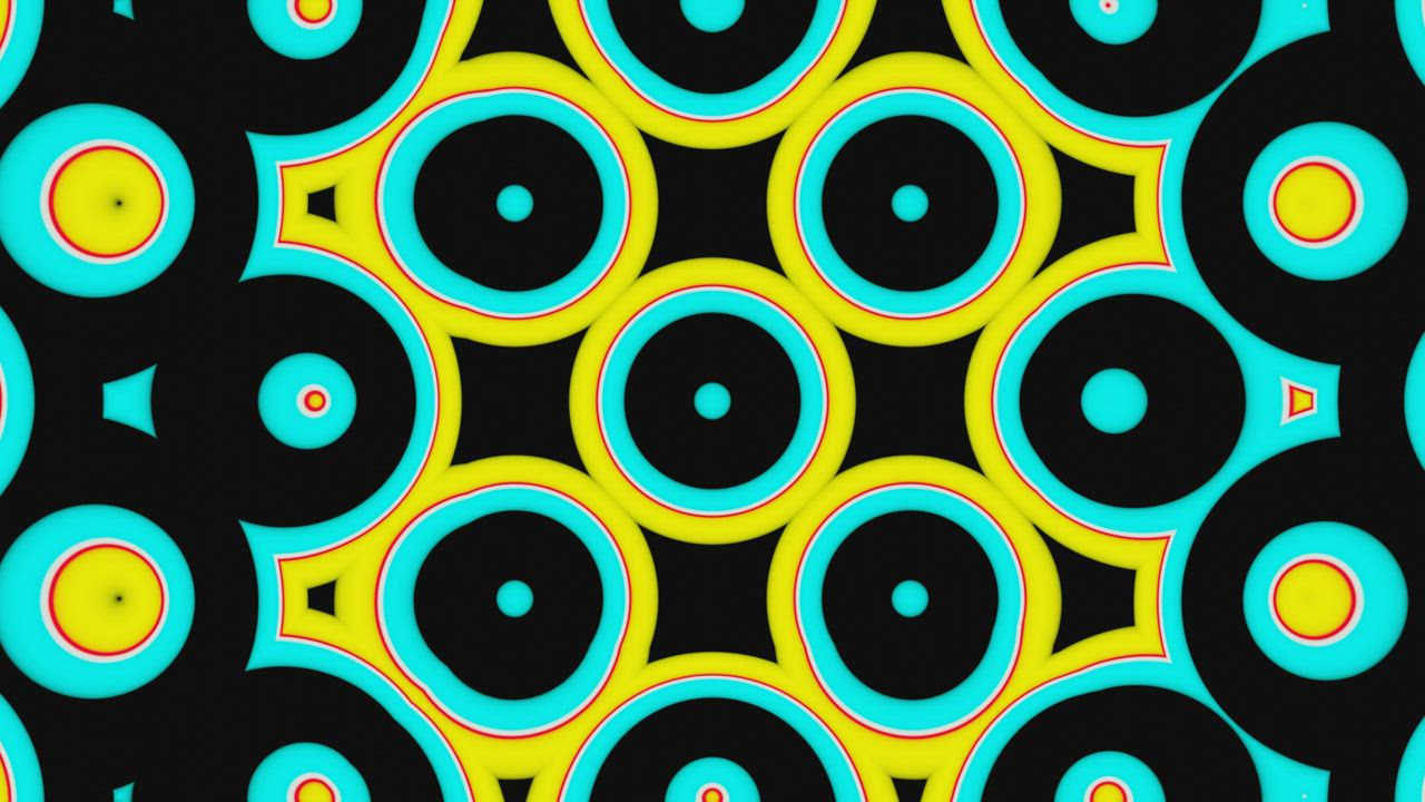 Optical illusion of yellow and blue circles wallpaper - Free Stock Video