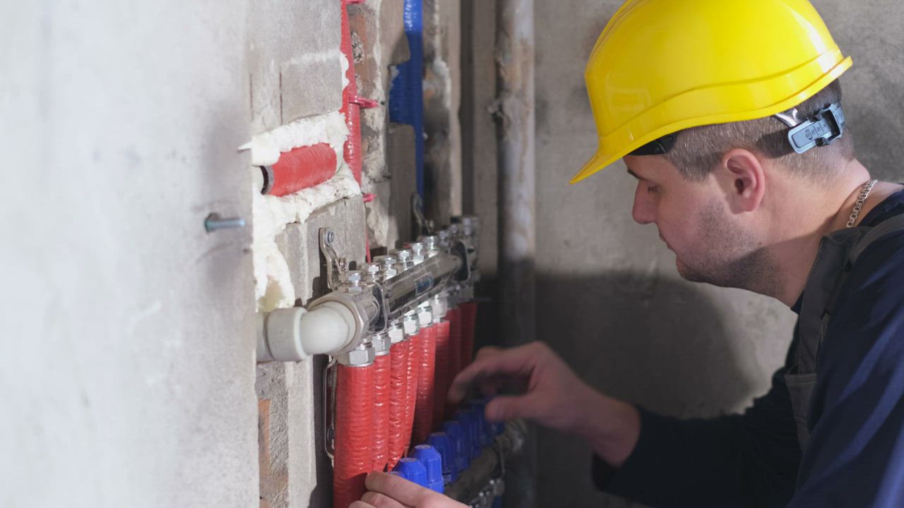 Plumber doing installations during the construction of a house - Free ...