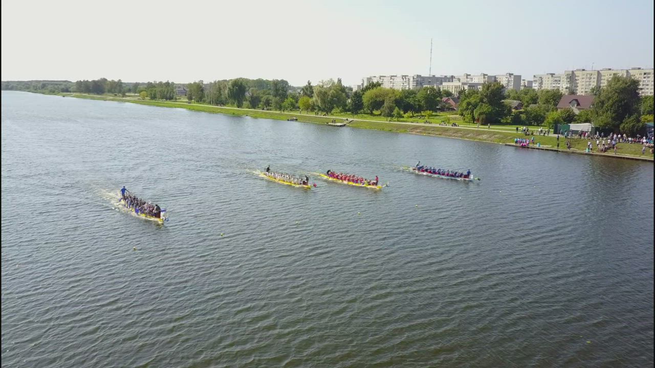 River canoe rowing competition - Free Stock Video