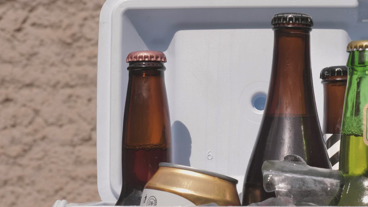 Beers in a small cooler - Free Stock Video