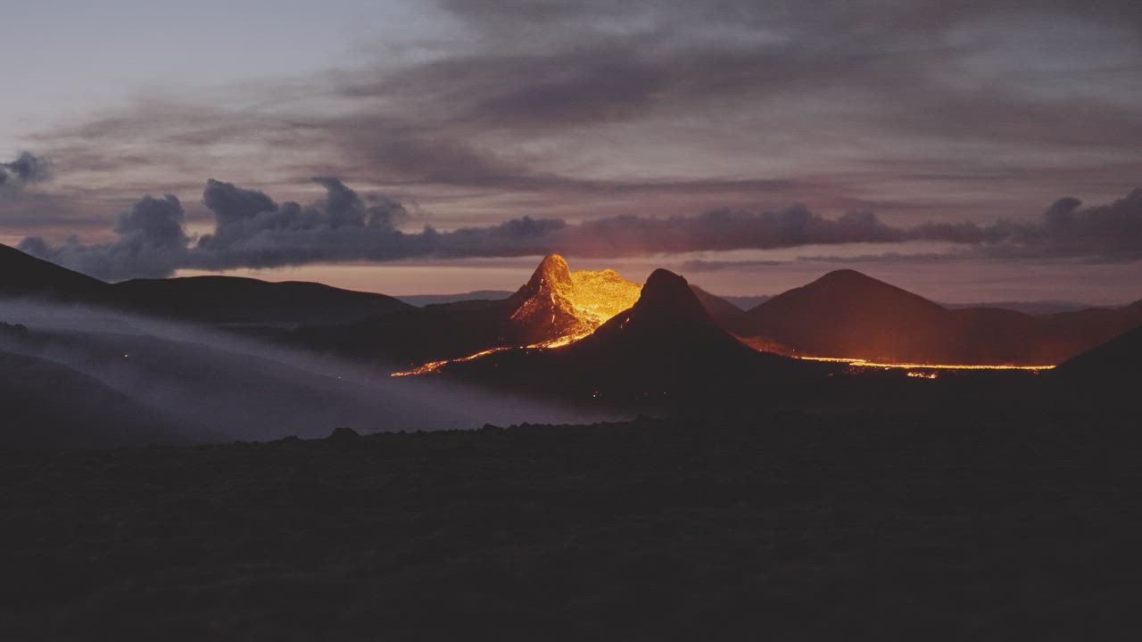 View of a calmed volcano after eruption - Free Stock Video