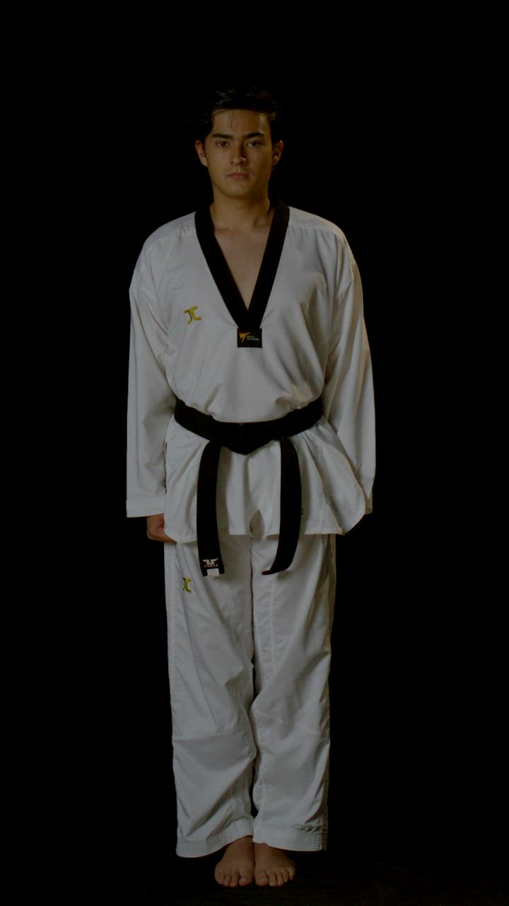 Bow of a black belt karate fighter - Free Stock Video