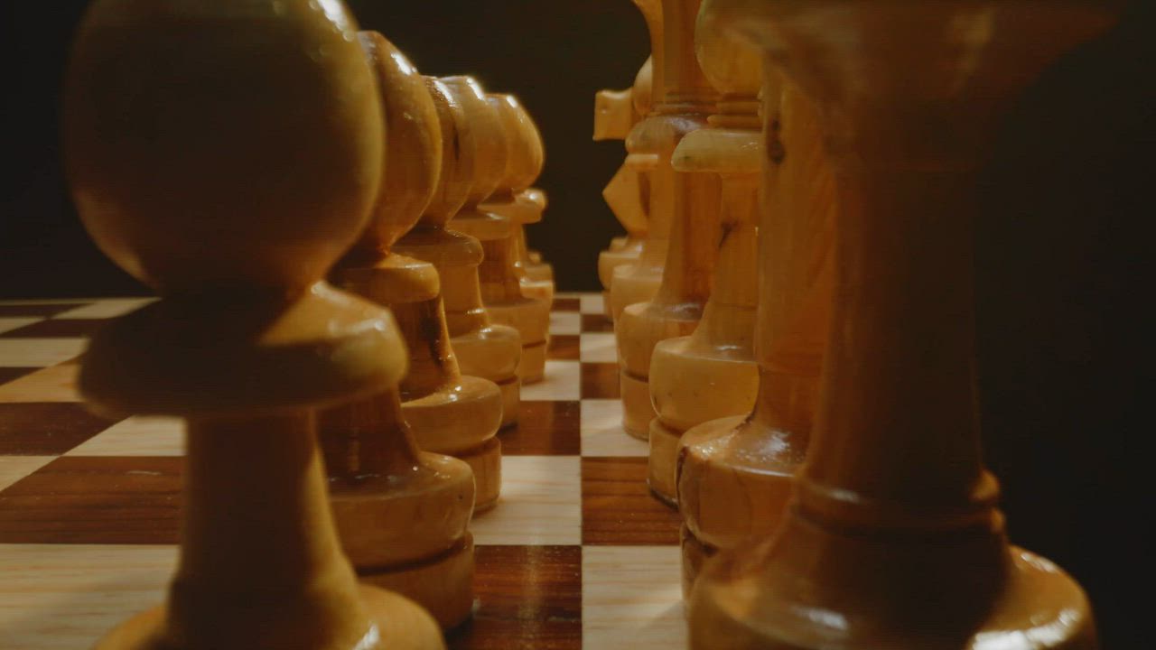 Video with a probe lens between the pieces of a chess - Free Stock Video