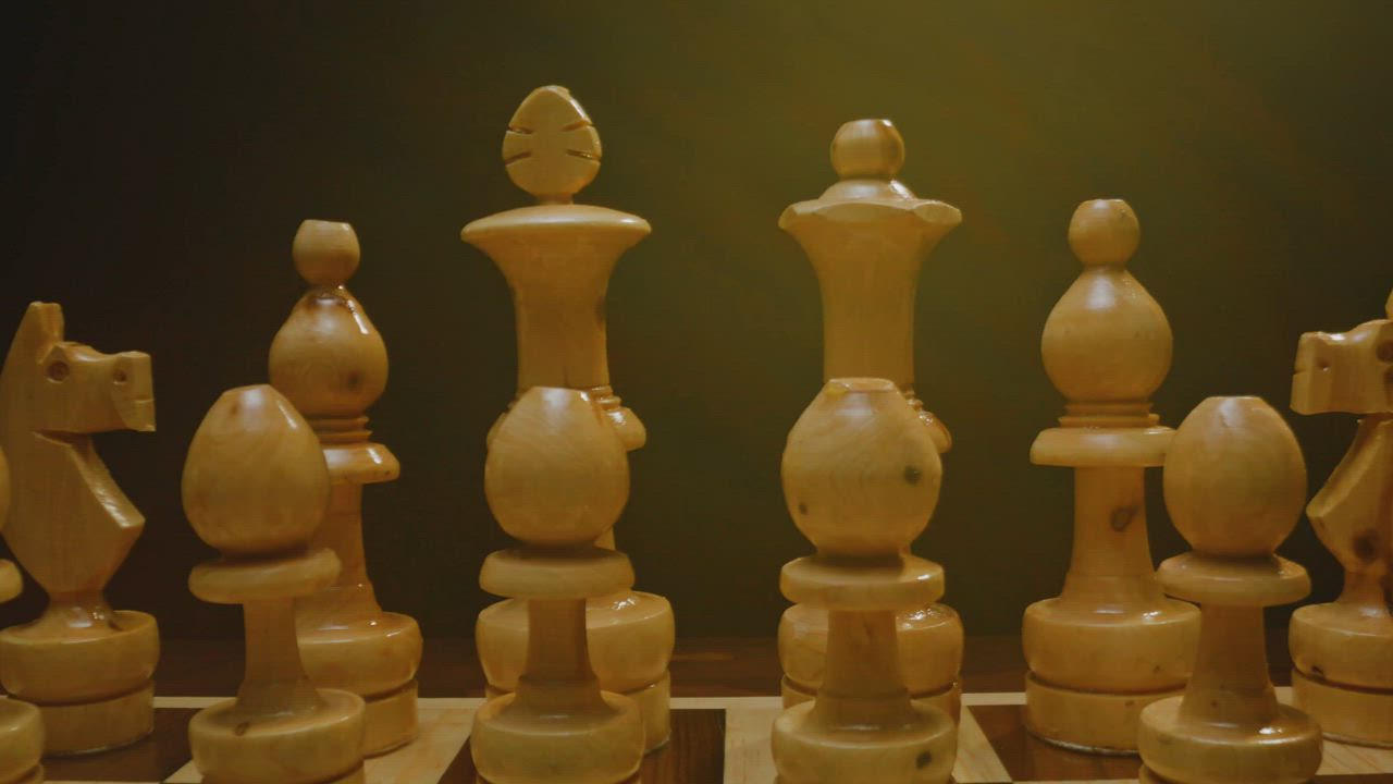 Close shot with a probe lens of a chess - Free Stock Video