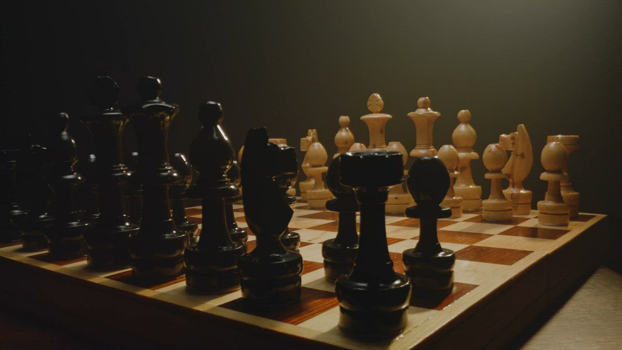 Cinematic shot of a wooden chess - Free Stock Video