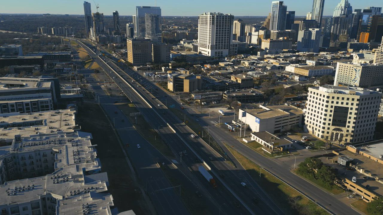 Highway of a big city in an aerial shot - Free Stock Video