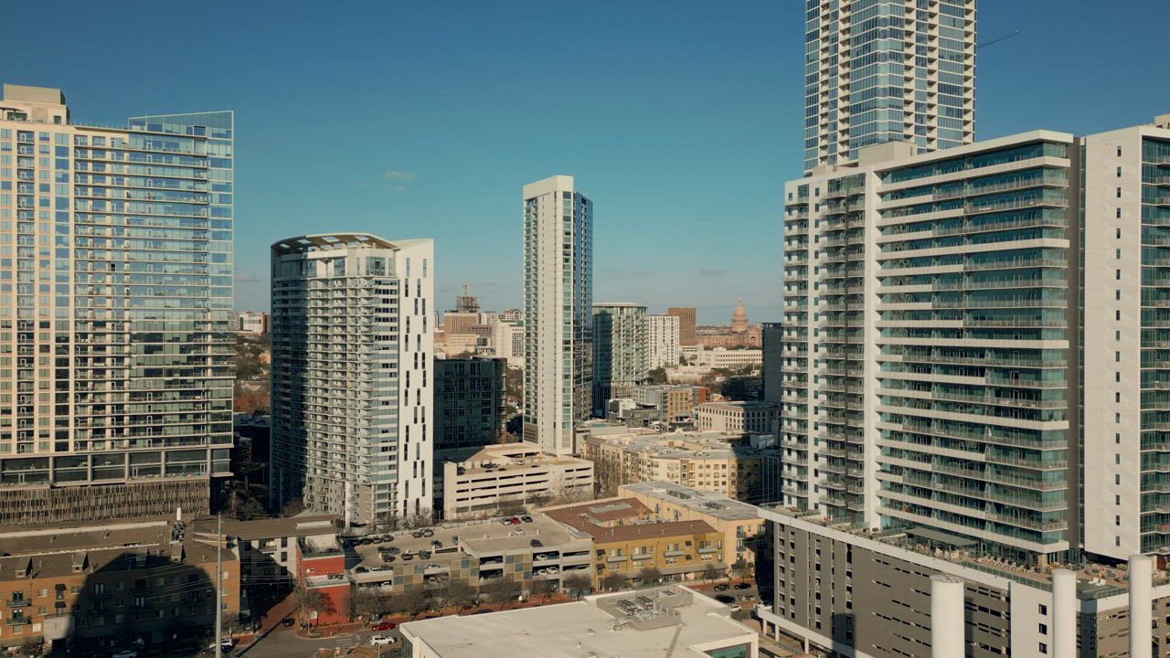 Aerial panoramic view of a big city - Free Stock Video