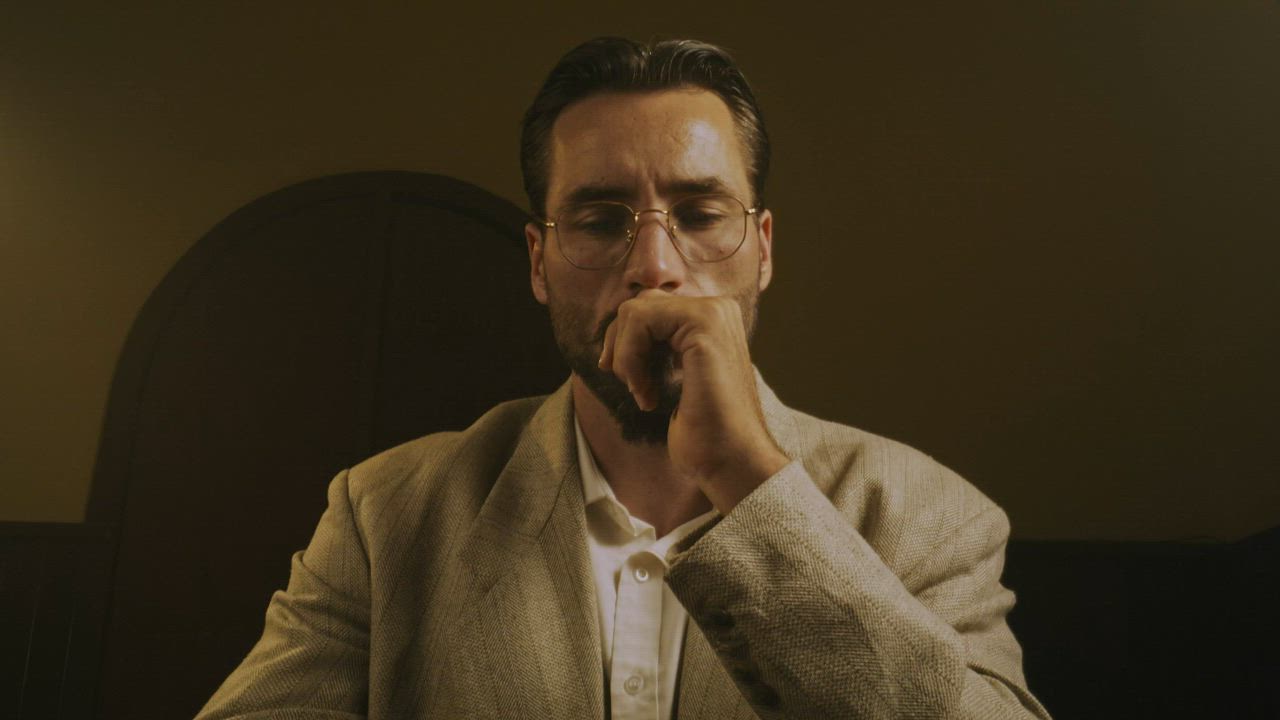 Portrait of a man playing chess - Free Stock Video