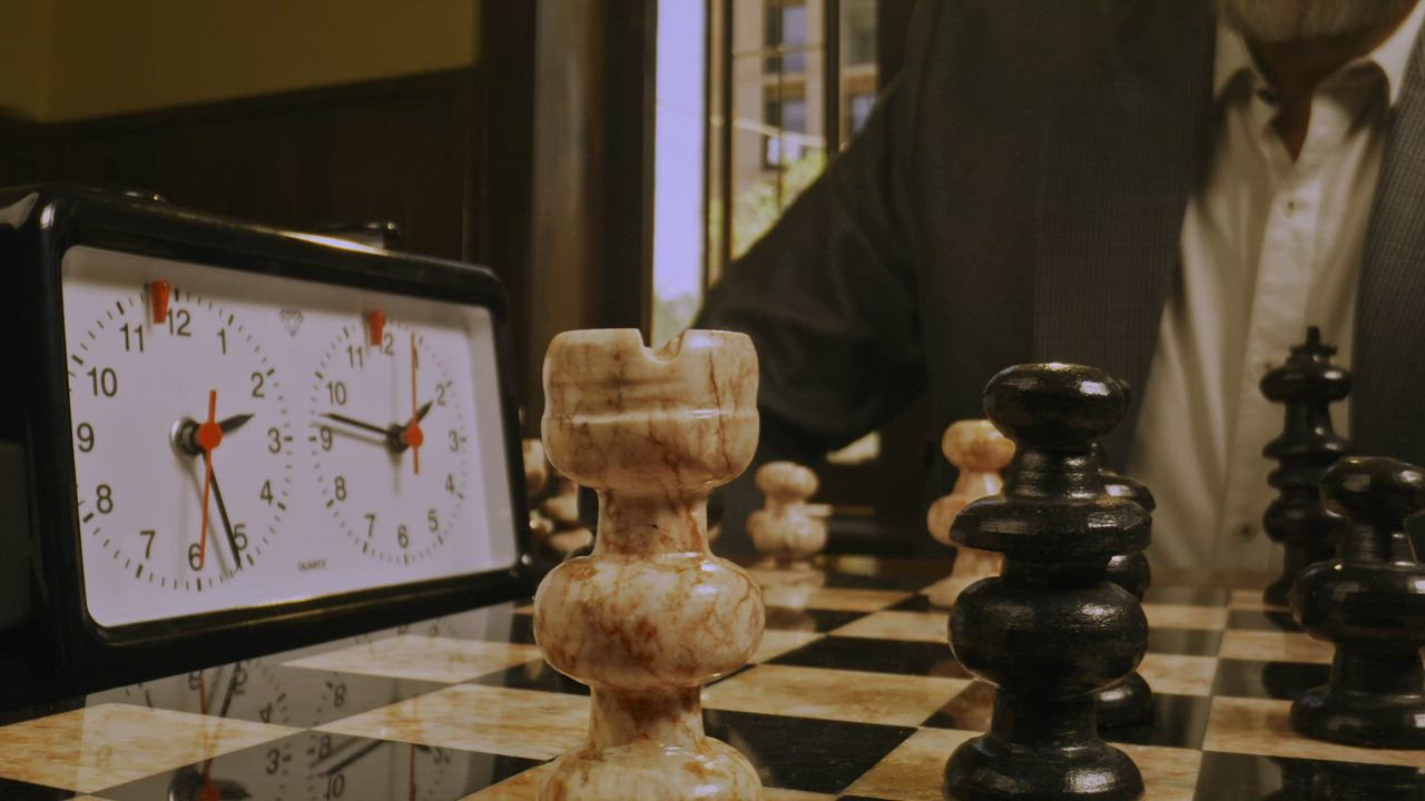 Movement in chess in a close view of the board - Free Stock Video