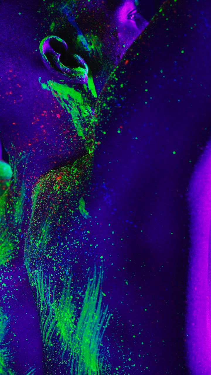 Abstract image of a man stained with phosphorescent paint - Free Stock ...