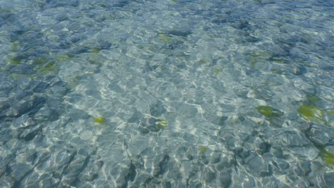 Crystal clear water flowing on a paradisiacal beach - Free Stock Video