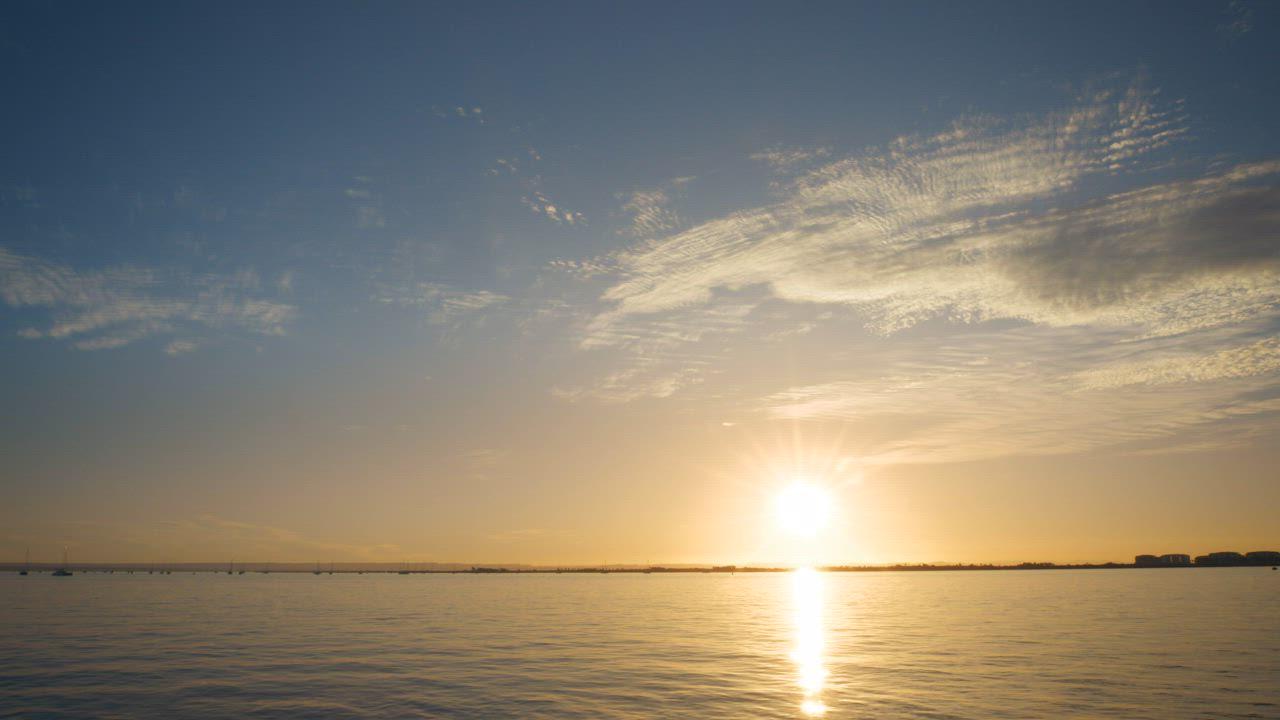 View to the horizon at seaside during the sunset - Free Stock Video