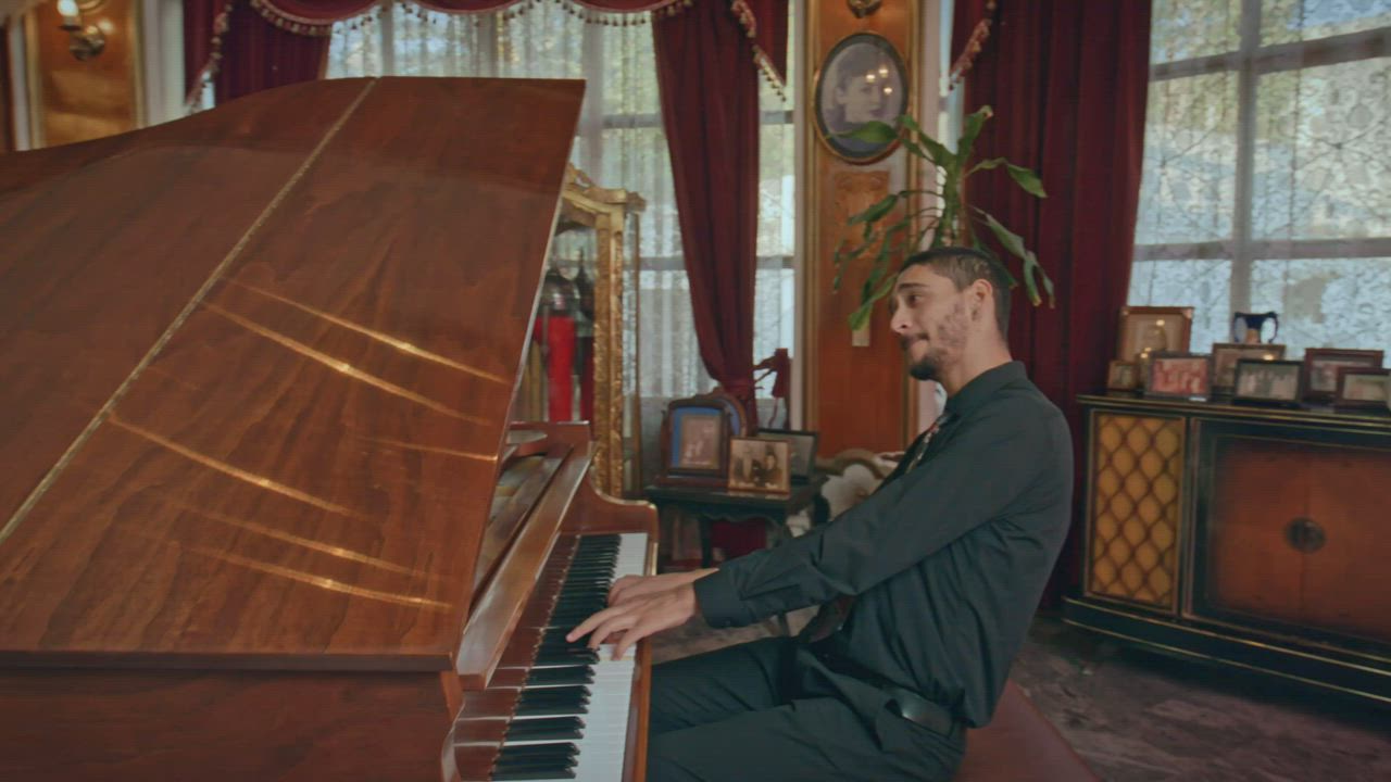 Close-Up: Young Female Singer in Ornate Venue - Free Stock Video
