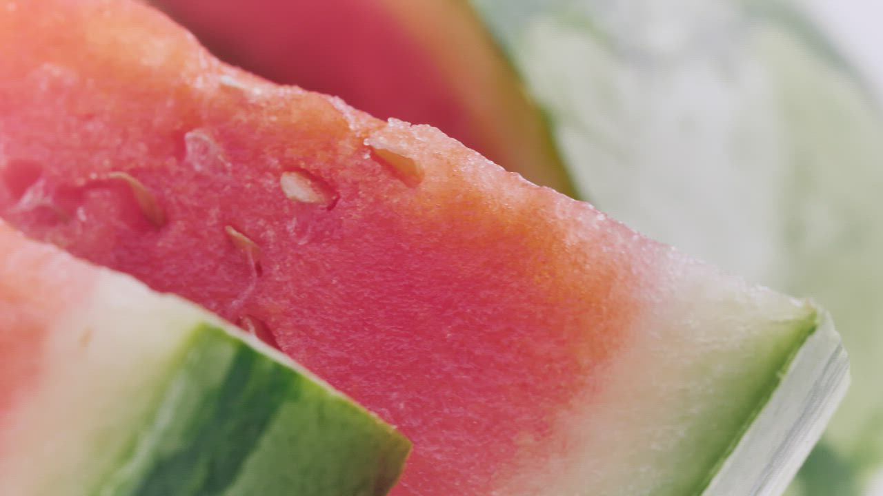 Sliced watermelon, close up view - Free Stock Video
