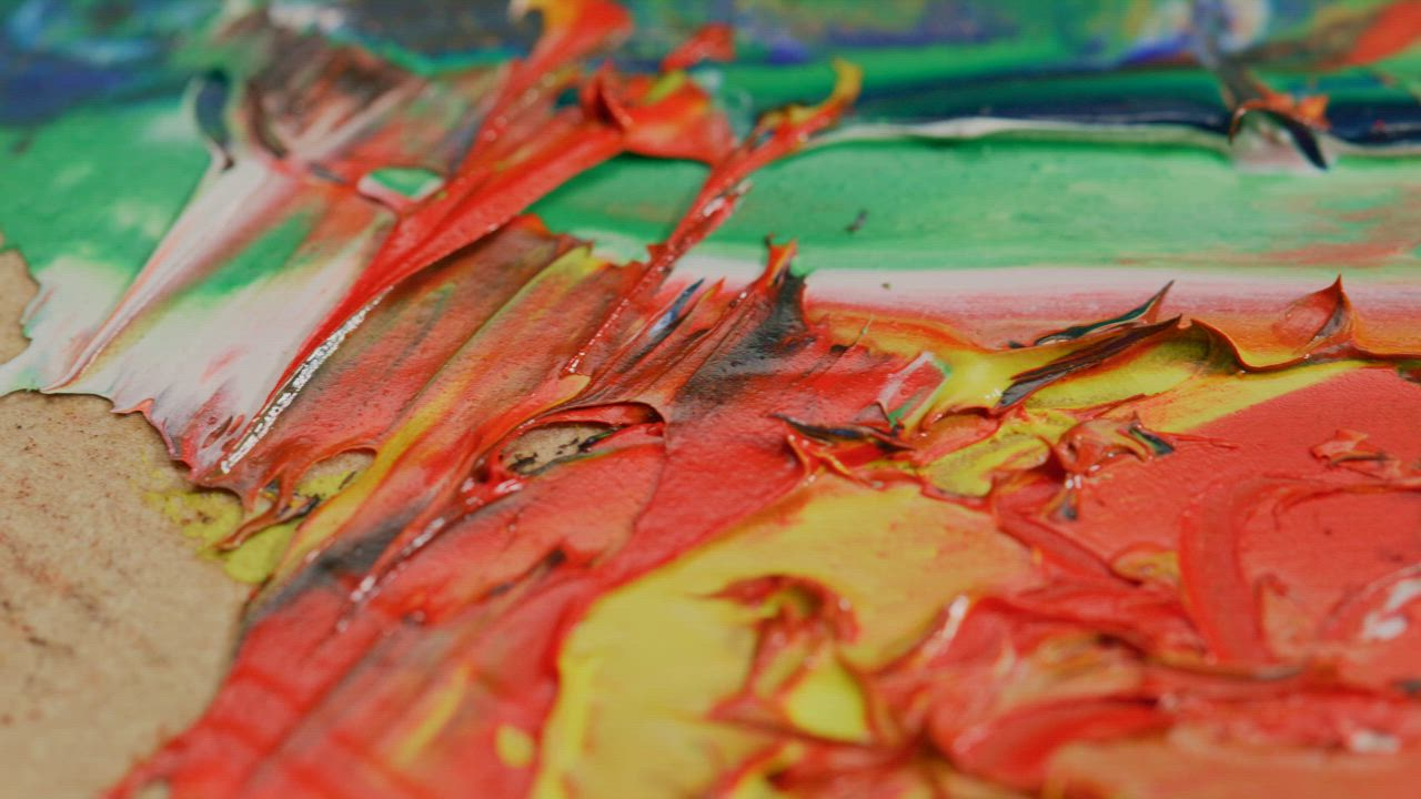 Texture of a painting with fresh paints, close up - Free Stock Video