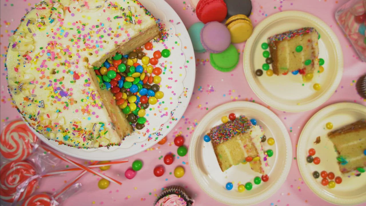 People taking a cake from the birthday table - Free Stock Video