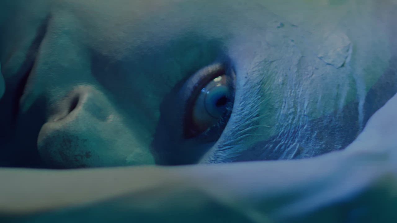 Close-up of the eye of a scared alien lying on the ground - Free Stock ...