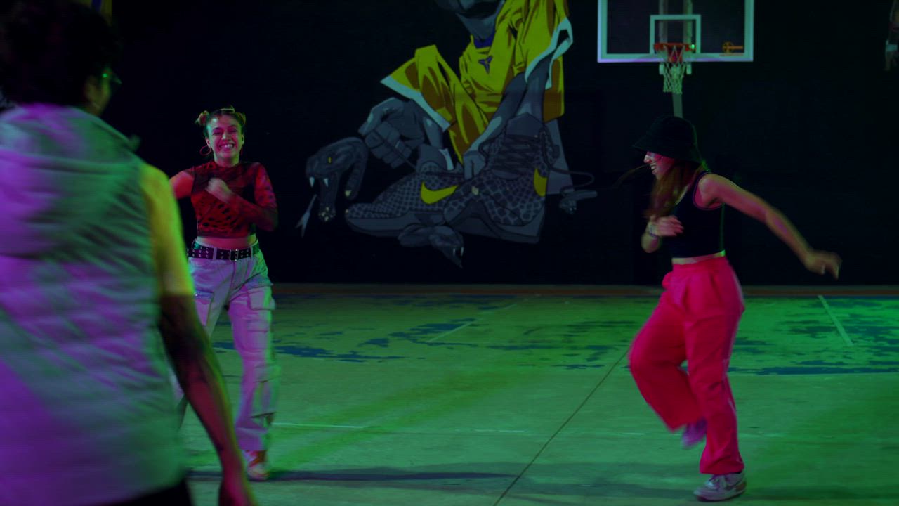 Three friends dancing a choreography at night on the street - Free ...