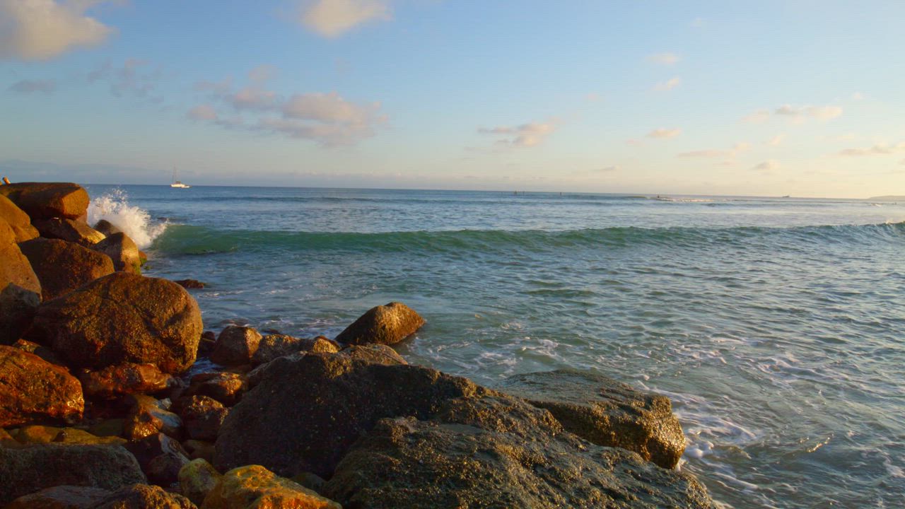 Rocks on the seashore, relaxing video - Free Stock Video