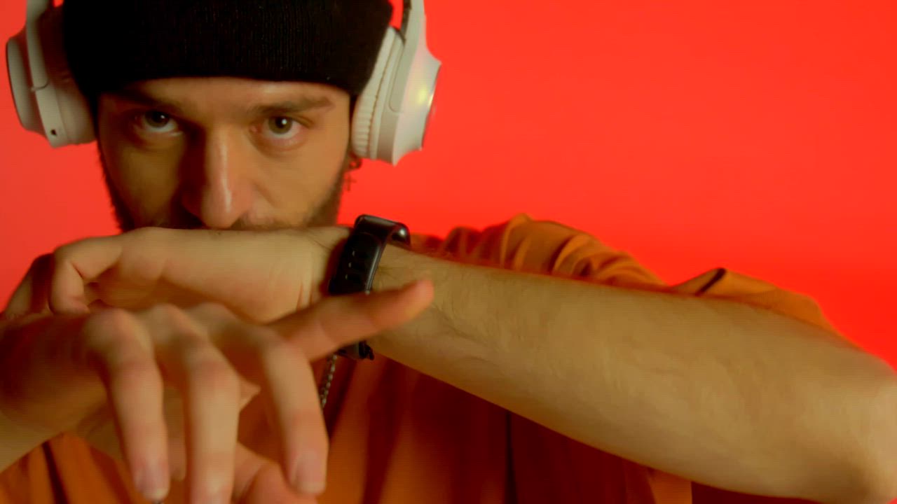 Face of a man dancing in front of the camera - Free Stock Video