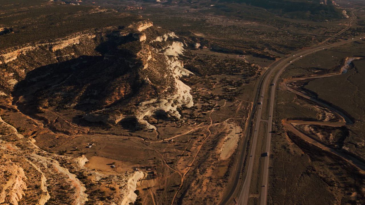 Huge and arid plateau in an aerial view - Free Stock Video