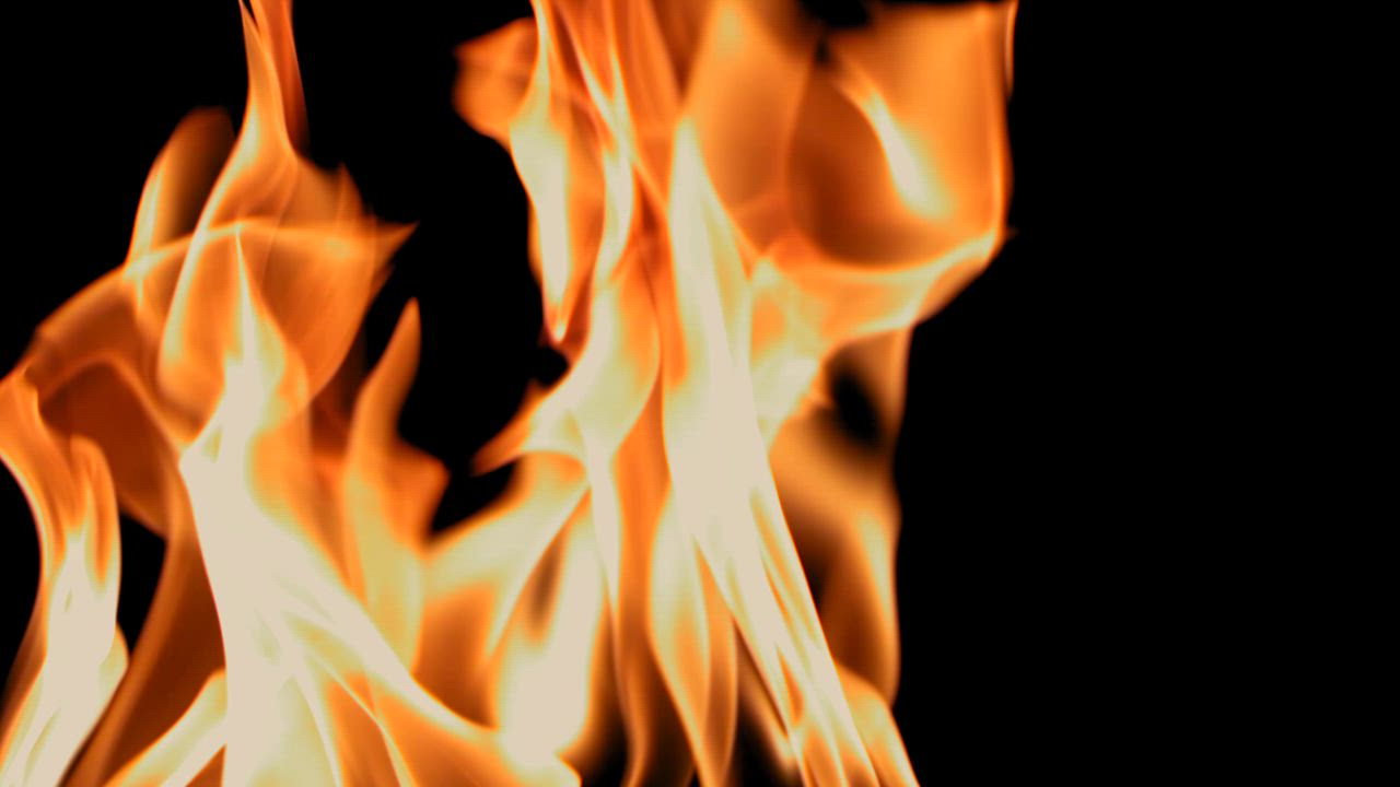 Flames in slow motion flowing upwards over a black background - Free ...