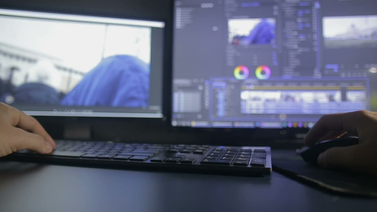 Timelapse of a person editing a video - Free Stock Video