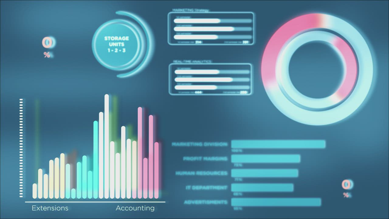 Marketing infographic data charts animation - Free Stock Video