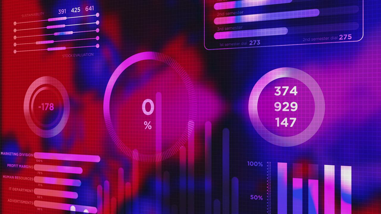 Colorful marketing data HUD graph animation - Free Stock Video
