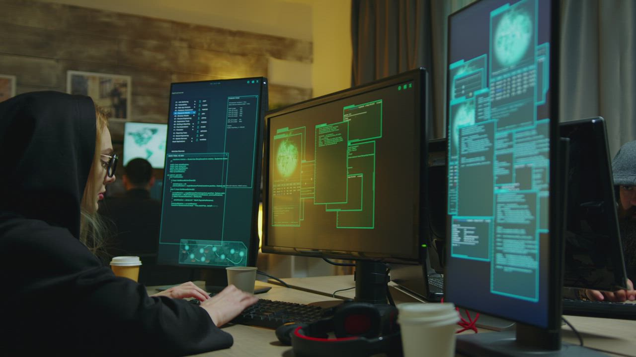 Hacker fails at cybersecurity attack on server - Free Stock Video