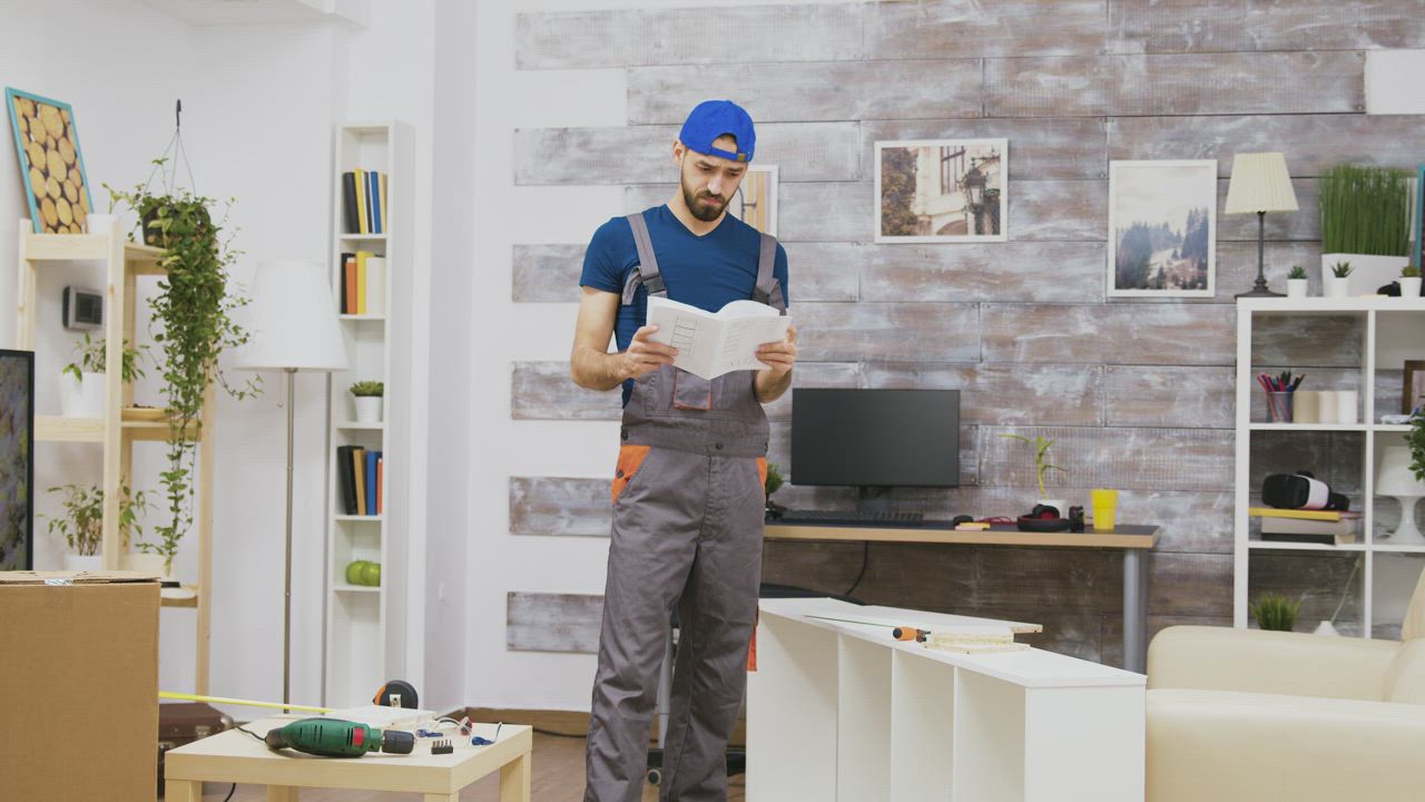 Man reading instructions - Free Stock Video