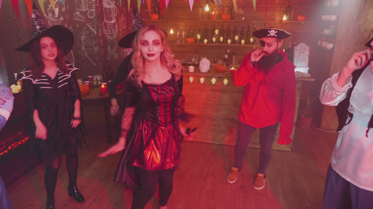 Dancing at a Halloween party - Free Stock Video