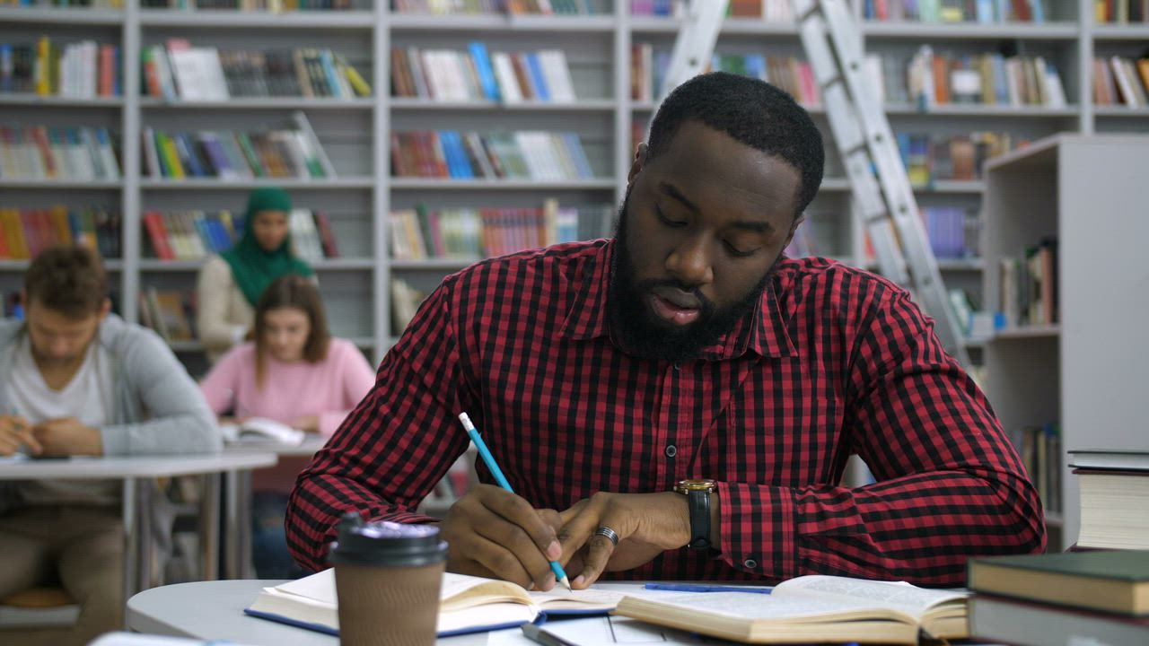 Man tired during study - Free Stock Video