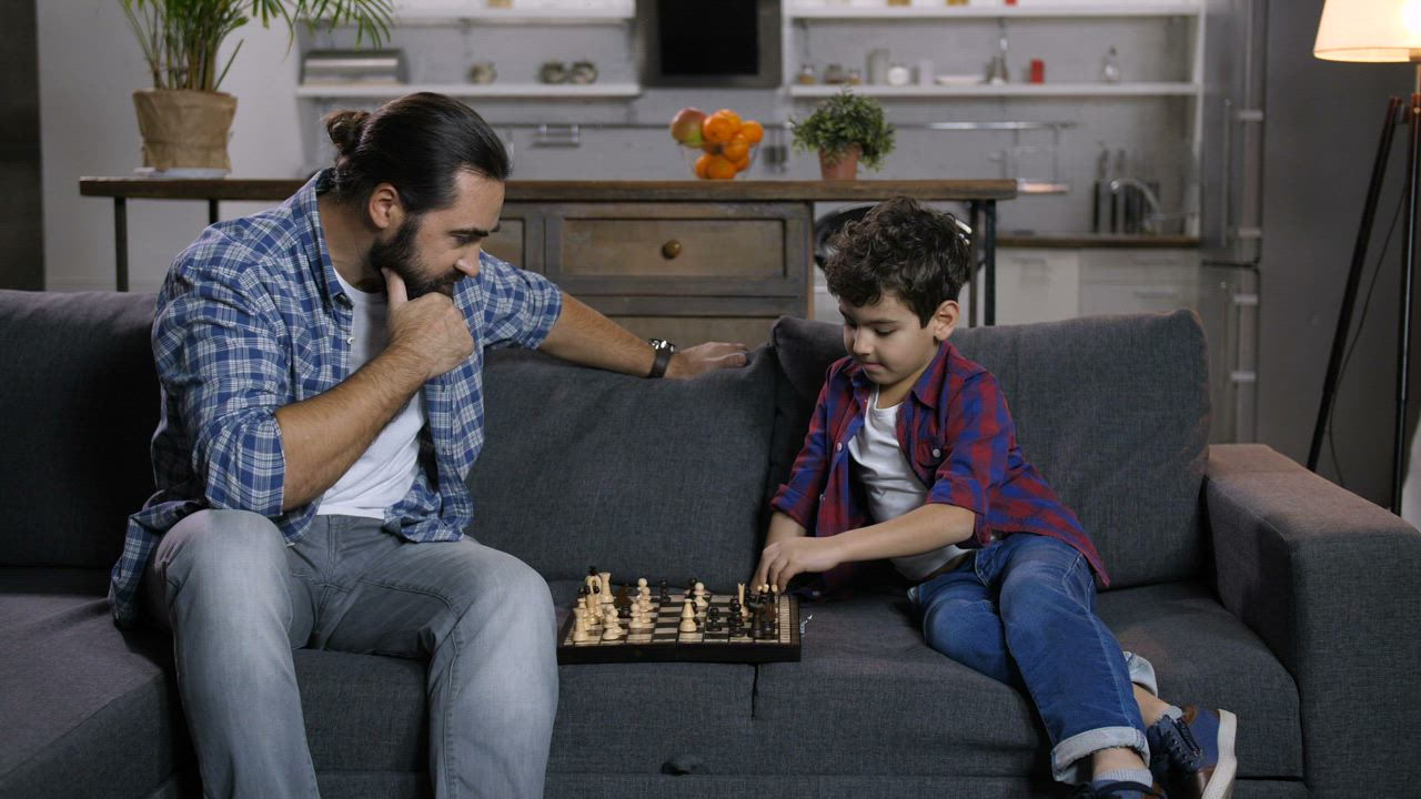 Son happy after winning a game - Free Stock Video