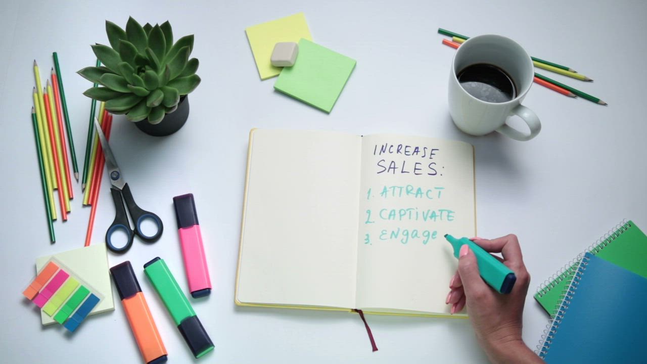 Woman thinking while writing notes - Free Stock Video