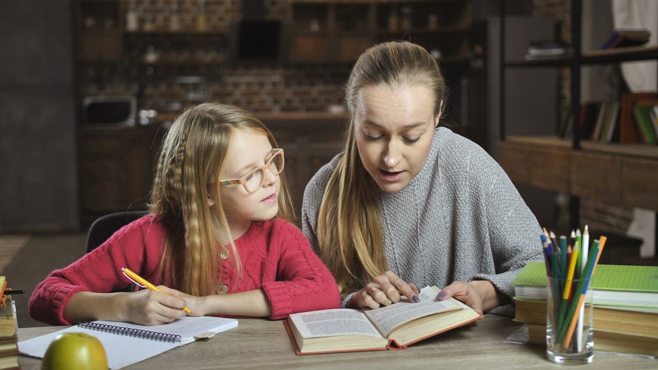 Learning at home - Free Stock Video