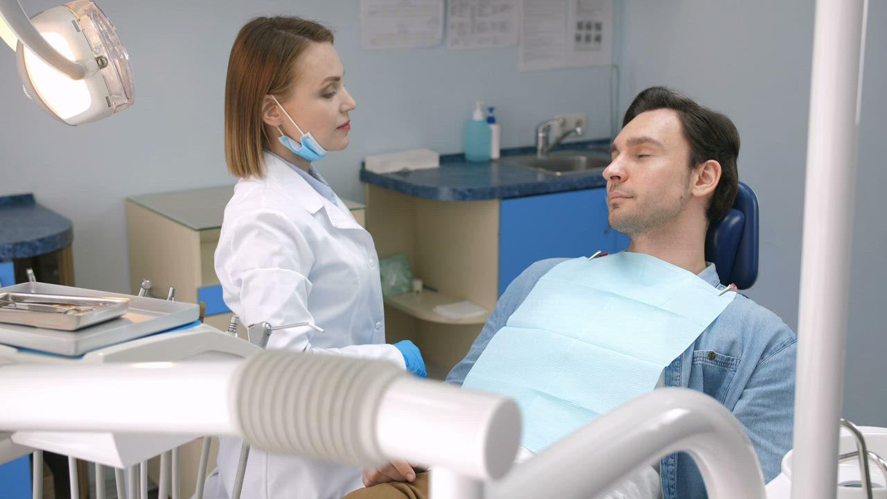 Male patient smiling after treatment - Free Stock Video