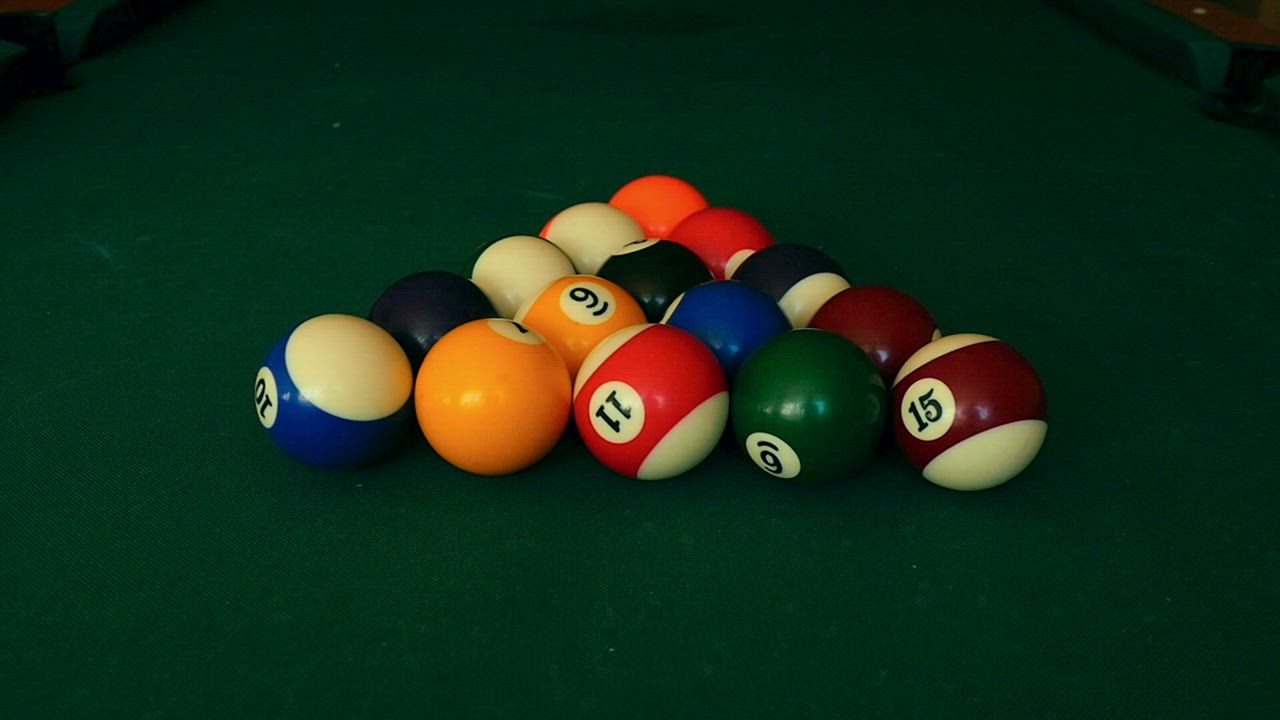 Billiard balls getting hit - Free Stock Video