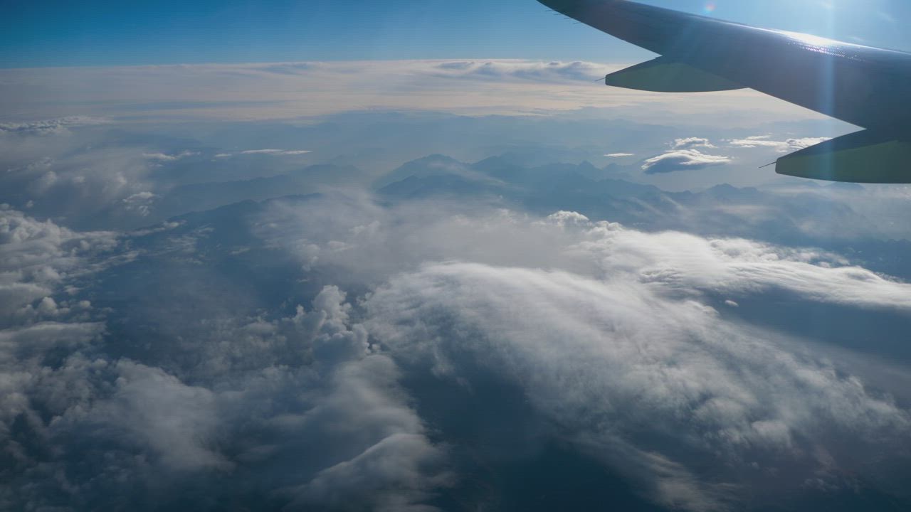 Beautiful View Through Airplane Window - Free Stock Video