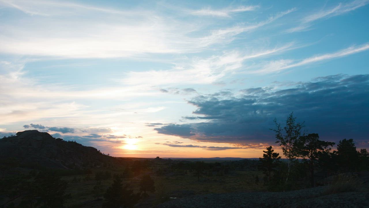 Timelapse of sunset in the wild - Free Stock Video