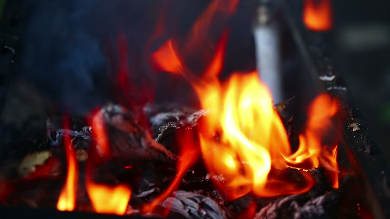 Smoky fire and flames - Free Stock Video