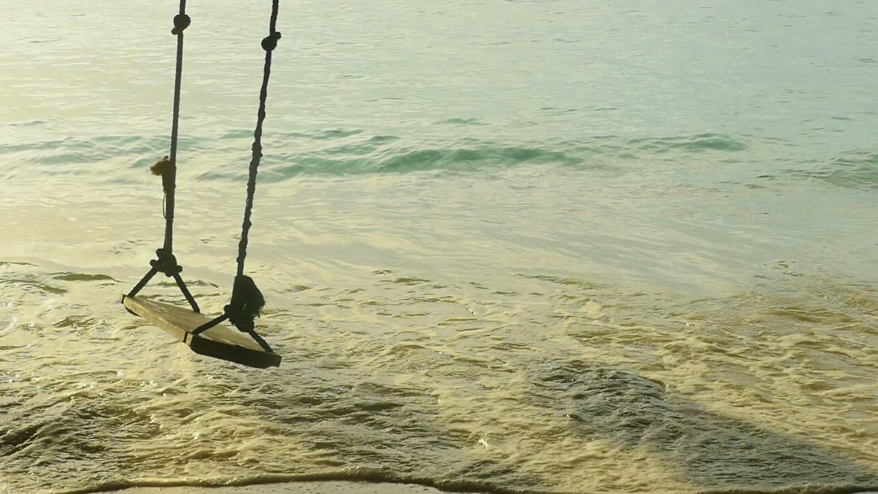 A rope swing at the beach - Free Stock Video